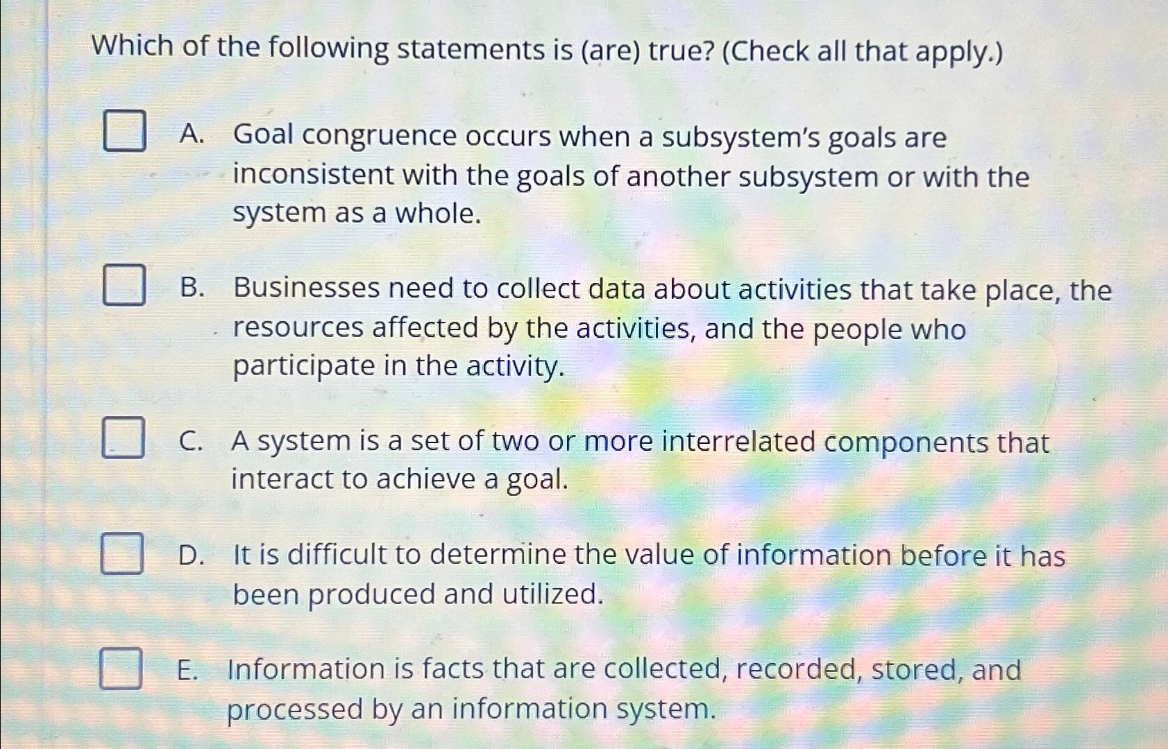 Solved Which of the following statements is (are) ﻿true? | Chegg.com