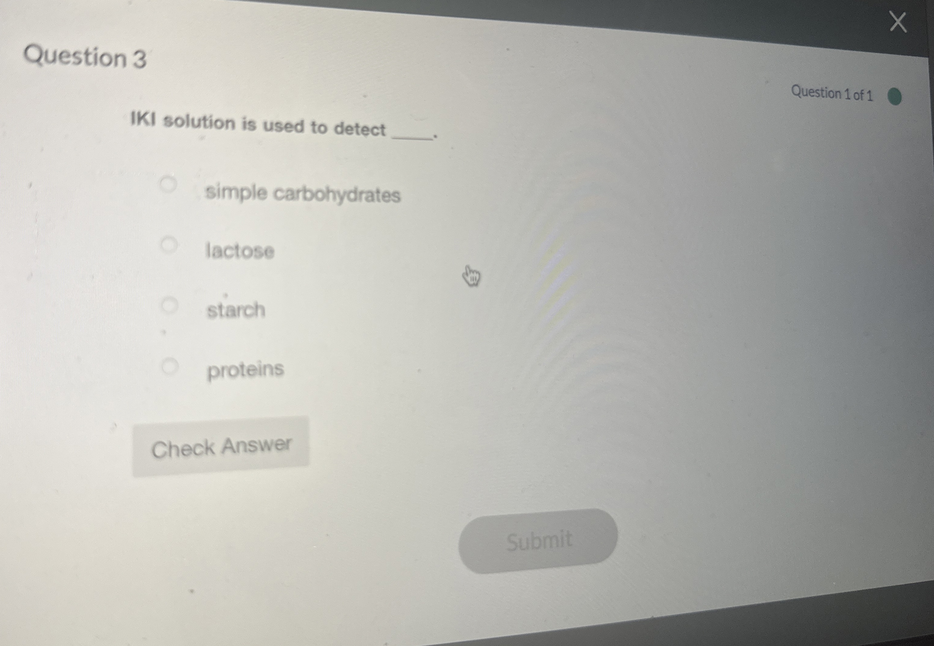 Solved Question 3IKI solution is used to detectsimple | Chegg.com