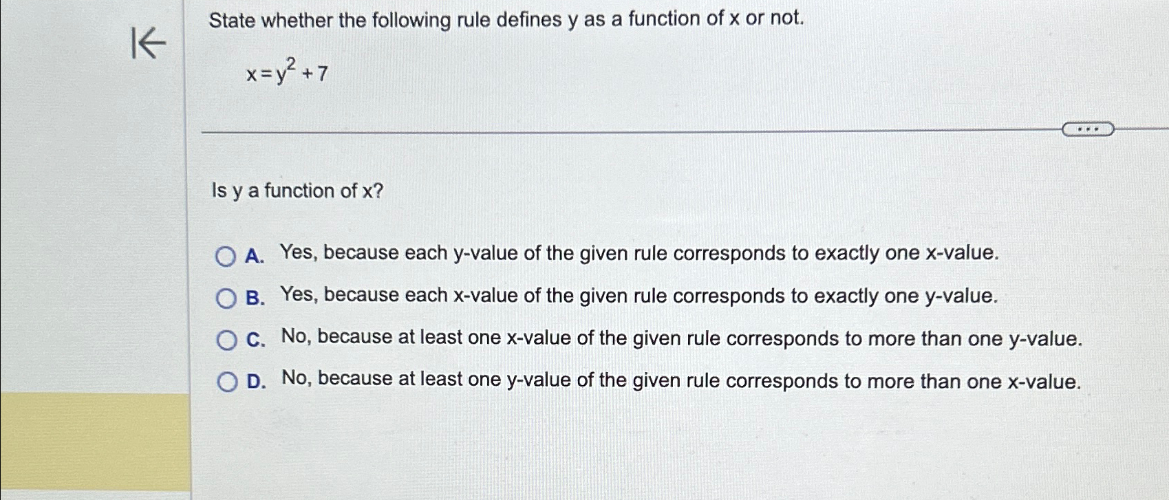 Solved State whether the following rule defines y ﻿as a | Chegg.com