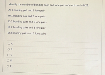 Solved Identify the number of bonding pairs and lone pairs | Chegg.com