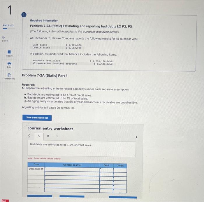 Solved Required information Problem 7-2A (Static) Estimating | Chegg.com