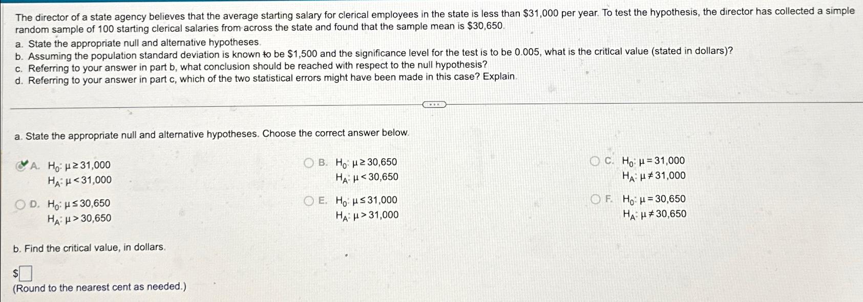 Solved random sample of 100 ﻿starting clerical salaries from | Chegg.com