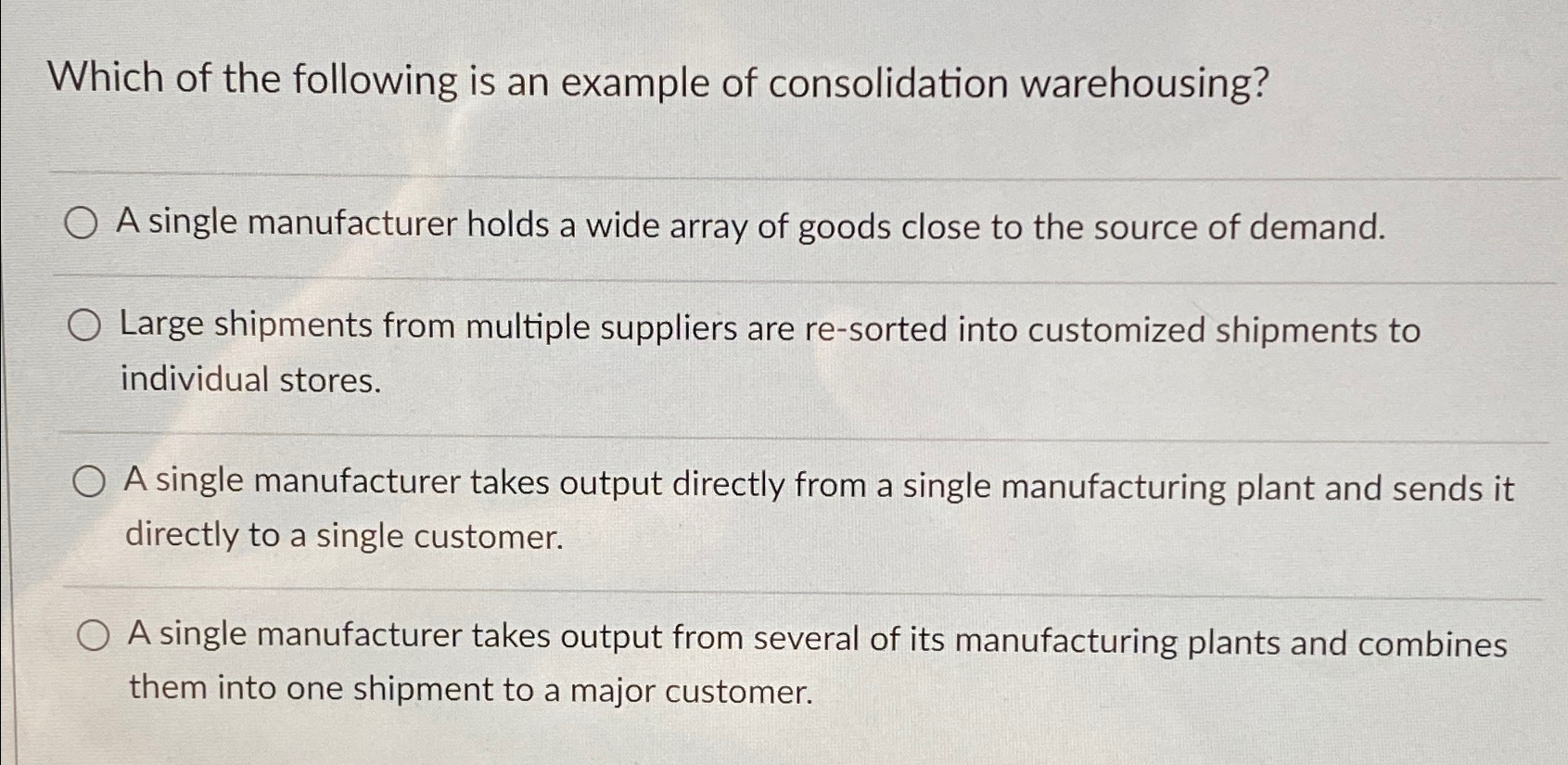 Solved Which of the following is an example of consolidation | Chegg.com