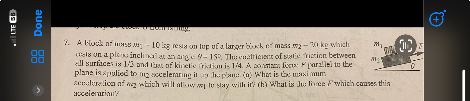 Solved A block of mass m1=10kg ﻿rests on top of a larger | Chegg.com