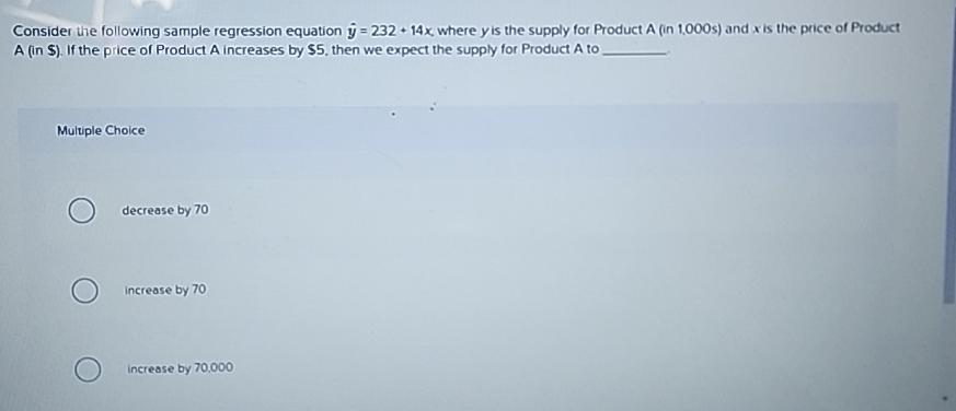 Solved Consider the following sample regression equation | Chegg.com