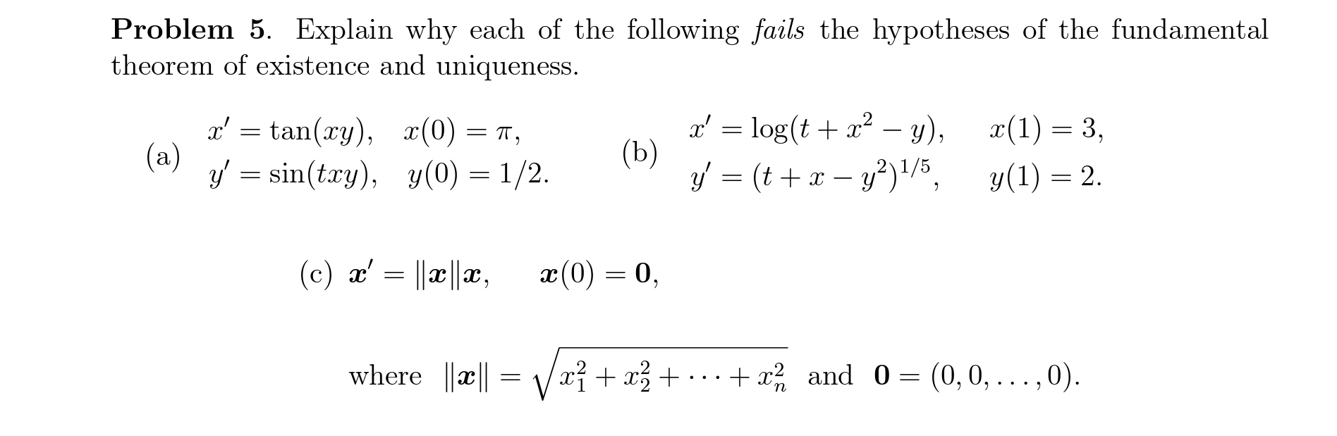 Solved Problem 5. ﻿Explain why each of the following fails | Chegg.com