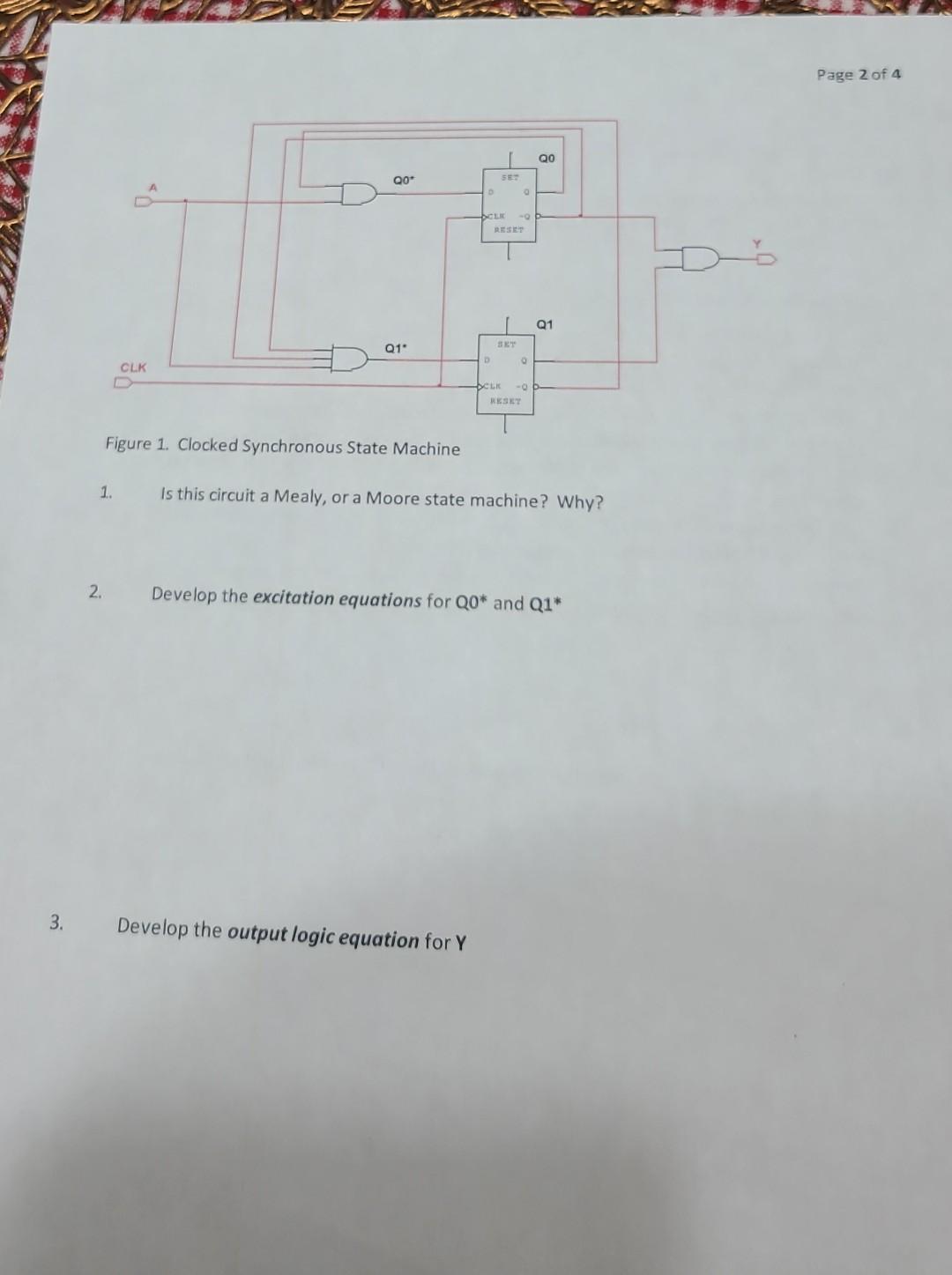Solved 1. Is this circuit a Mealy, or a Moore state machine? | Chegg.com