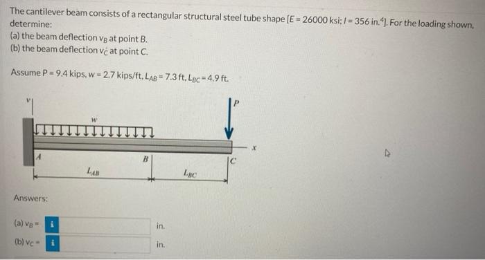 Solved The cantilever beam consists of a rectangular | Chegg.com