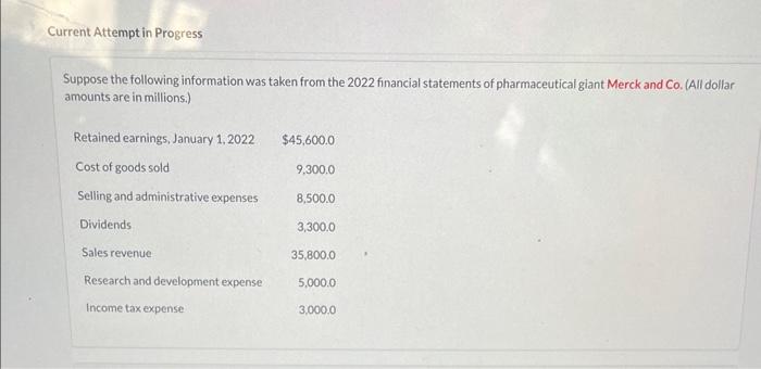 Solved Current Attempt in Progress Suppose the following | Chegg.com