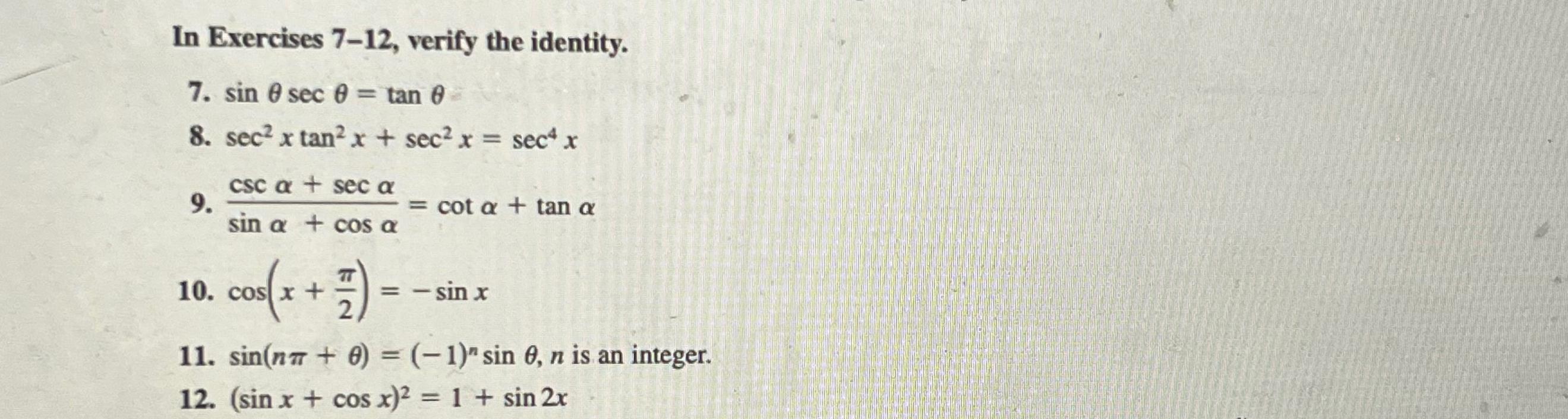 Solved In Exercises 7-12, ﻿verify the | Chegg.com