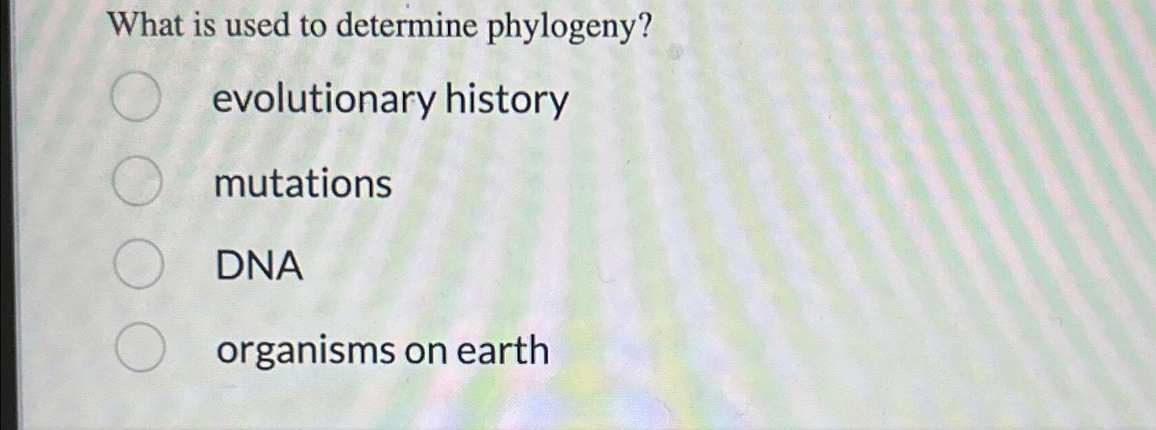 Solved What is used to determine phylogeny?evolutionary | Chegg.com