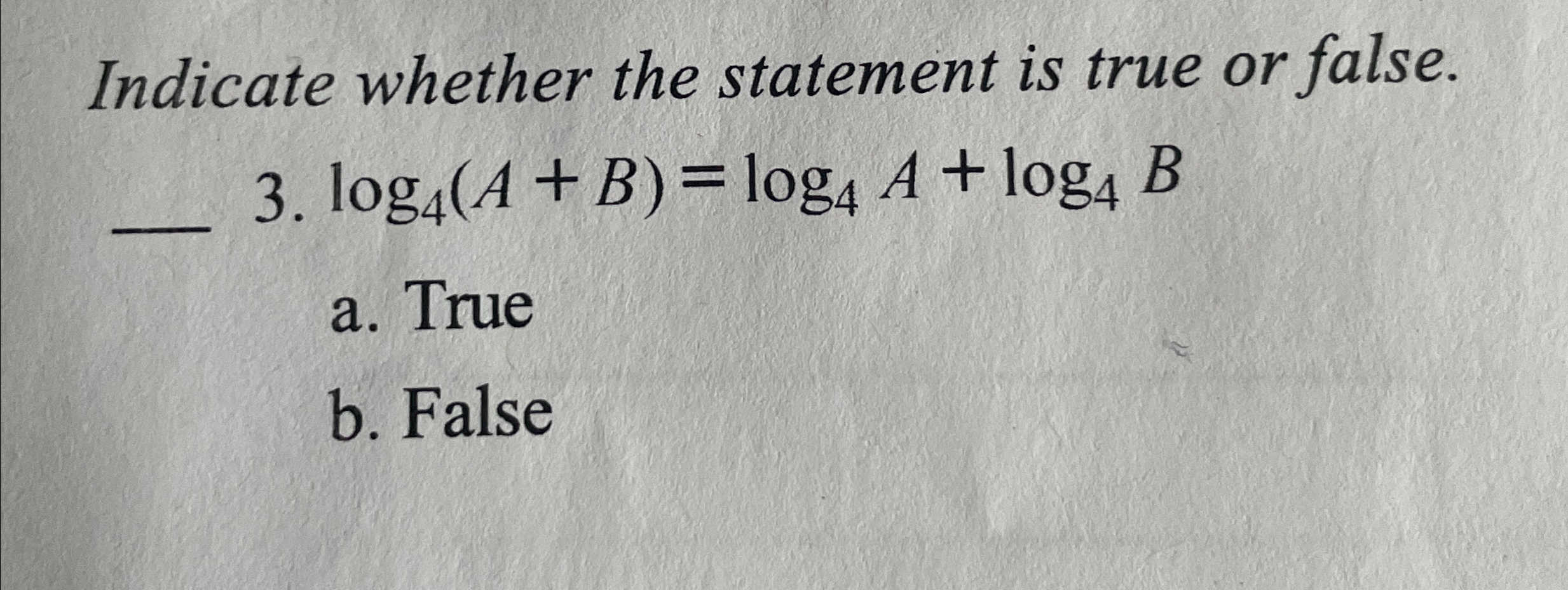 Solved Indicate whether the statement is true or | Chegg.com