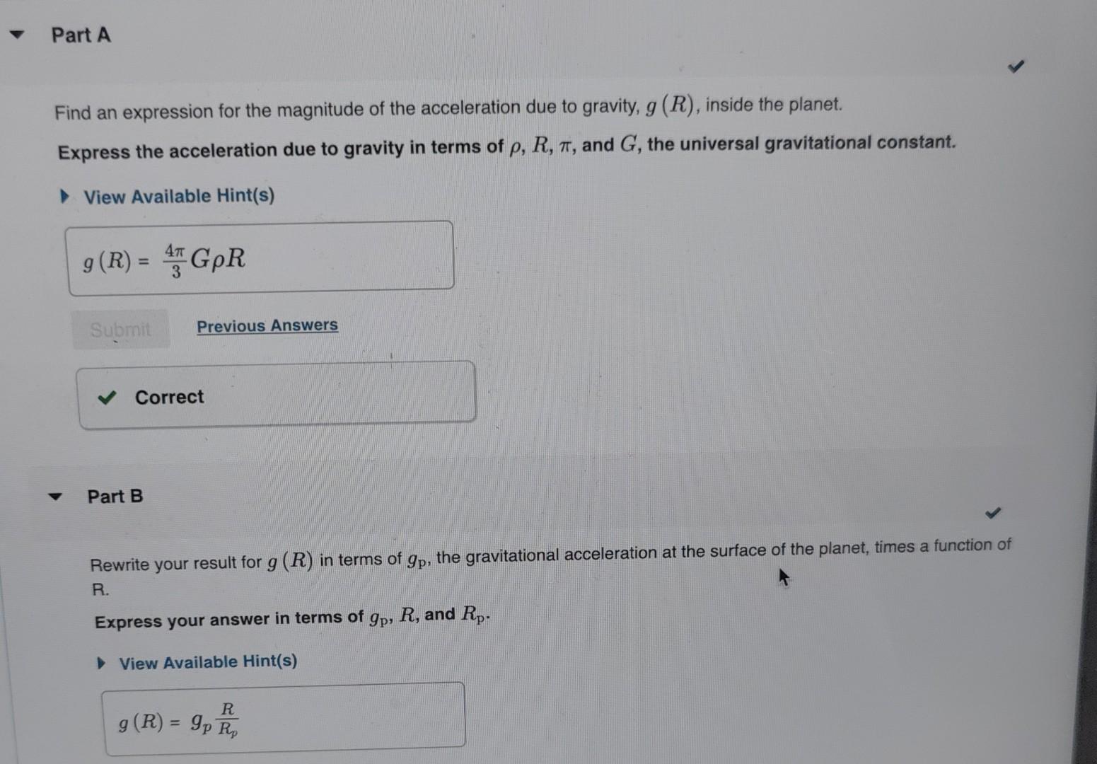 Solved Consider a spherical planet of uniform density ρ. The | Chegg.com