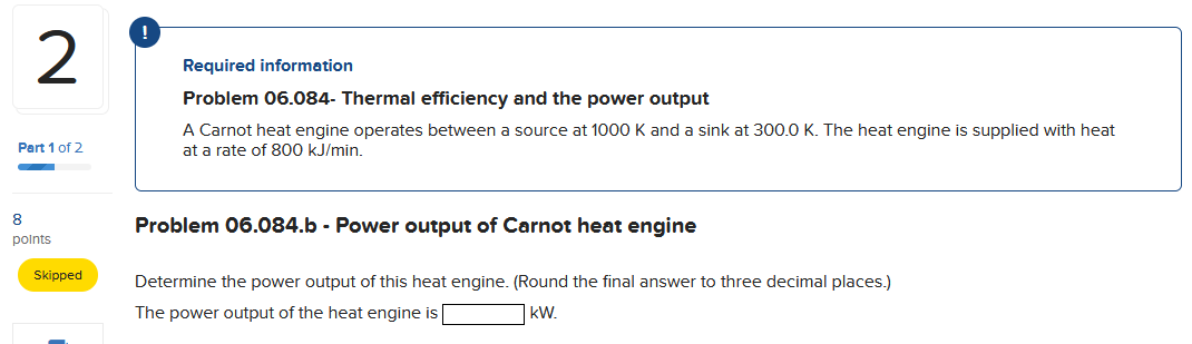 Solved !Required informationProblem 06.084- ﻿Thermal | Chegg.com