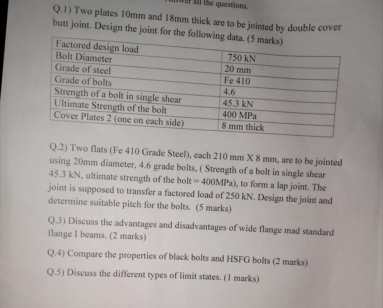 Solved 1. For a column section built up of shape shown in | Chegg.com