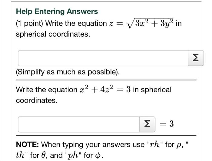 Solved Help Entering Answers (1 point) Write the equation | Chegg.com