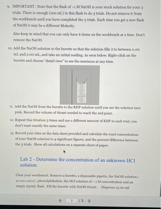 Solved Concentration of HCl solution Pre-lab Assignment. | Chegg.com