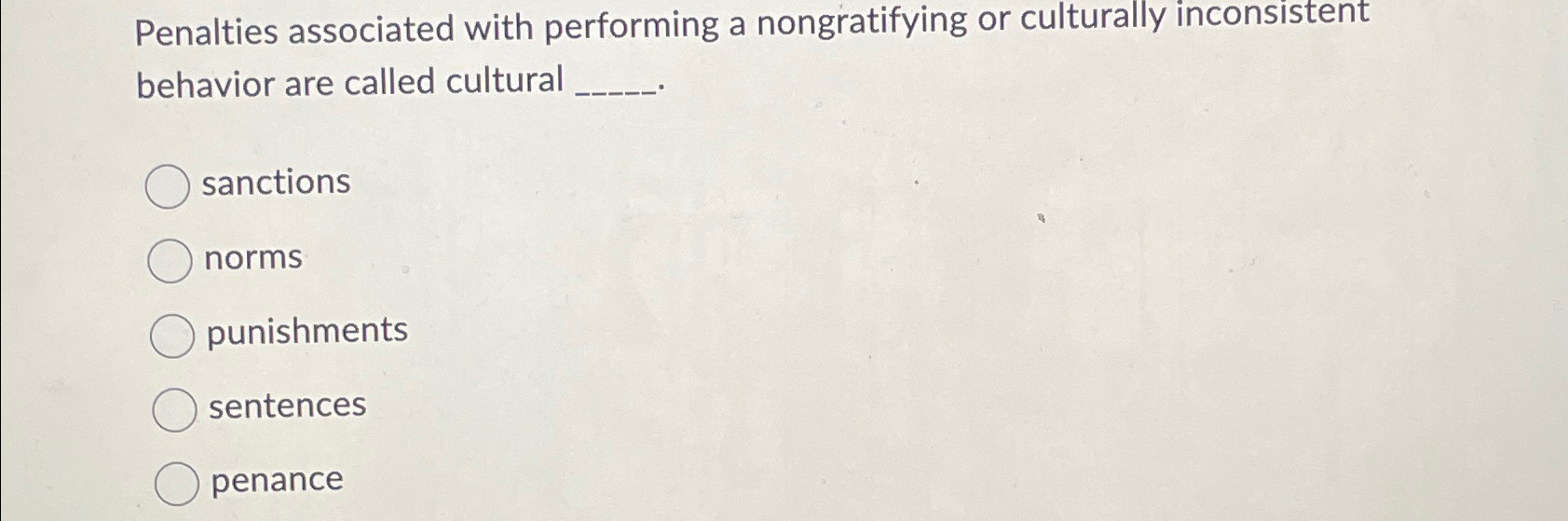 Solved Penalties associated with performing a nongratifying | Chegg.com