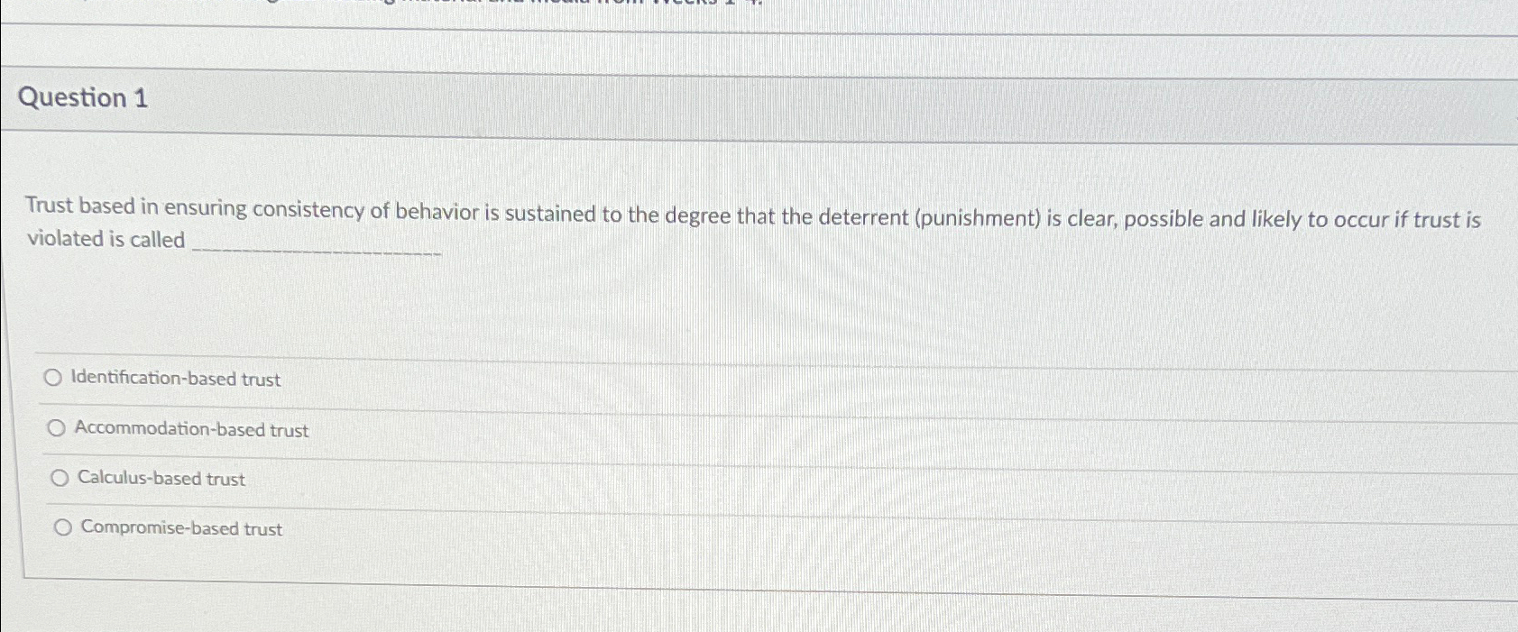 Solved Question 1trust Based In Ensuring Consistency Of
