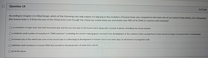 Solved Question 142.67 ﻿ptsAccording to Chapter 6 ﻿in Mind | Chegg.com