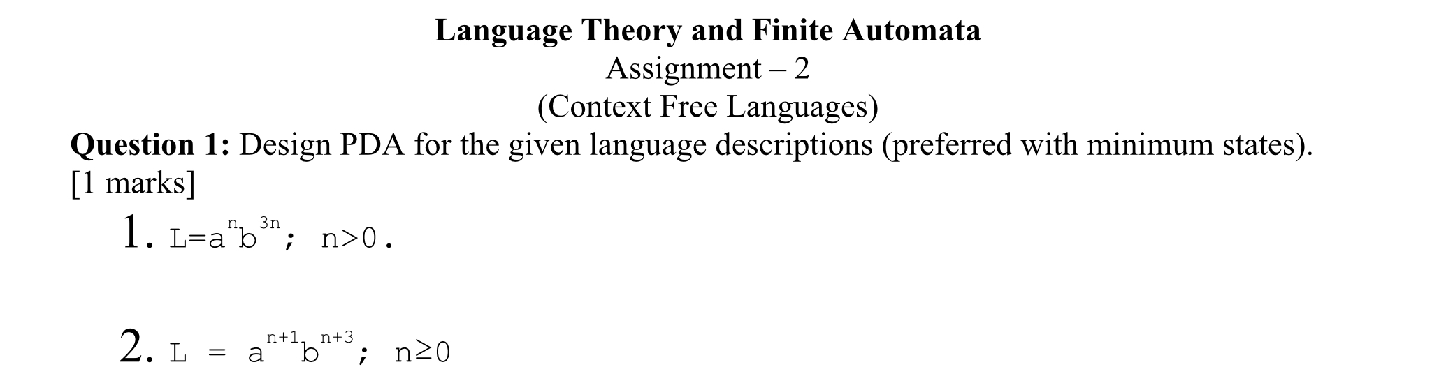 Solved Language Theory and Finite AutomataAssignment | Chegg.com