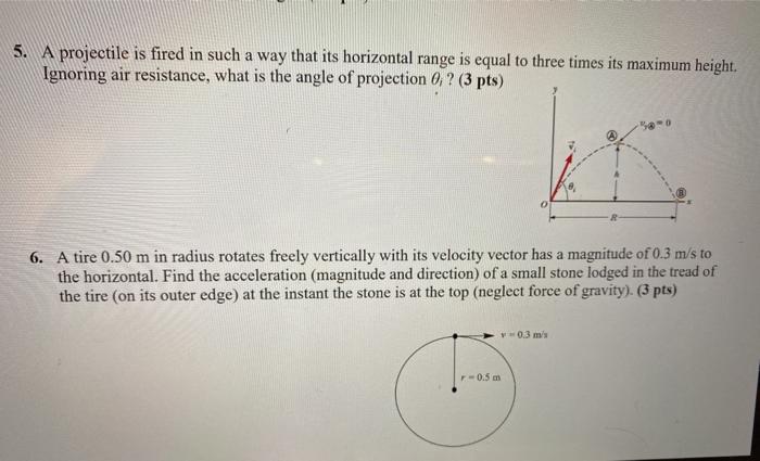 Solved 5. A projectile is fired in such a way that its | Chegg.com