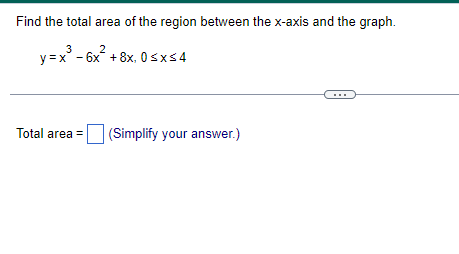 Solved Find the total area of the region between the x-axis | Chegg.com
