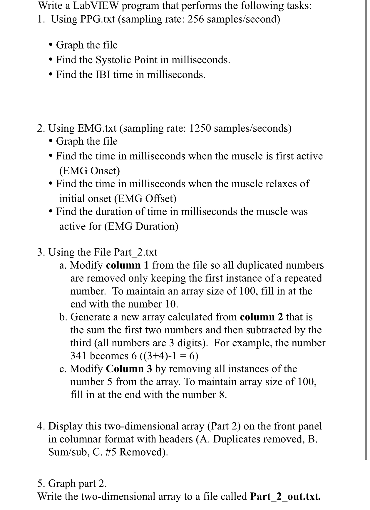 Solved Write a LabVIEW program that performs the following | Chegg.com