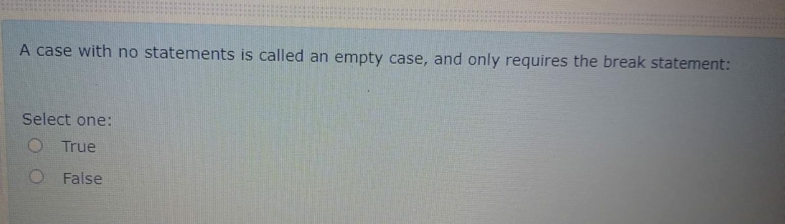 Solved A case with no statements is called an empty case, | Chegg.com