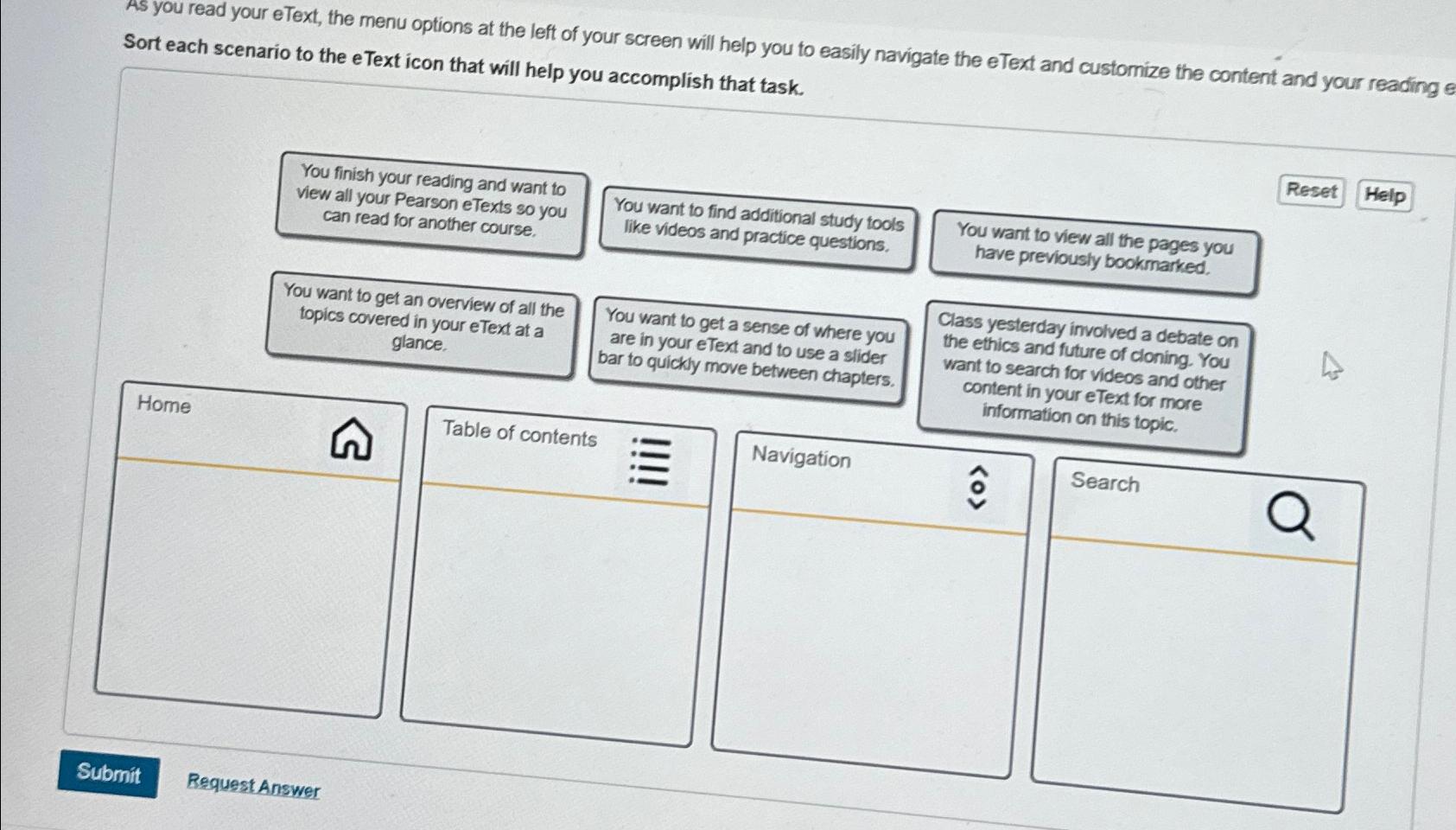 Solved As you read your eText, the menu options at the left | Chegg.com