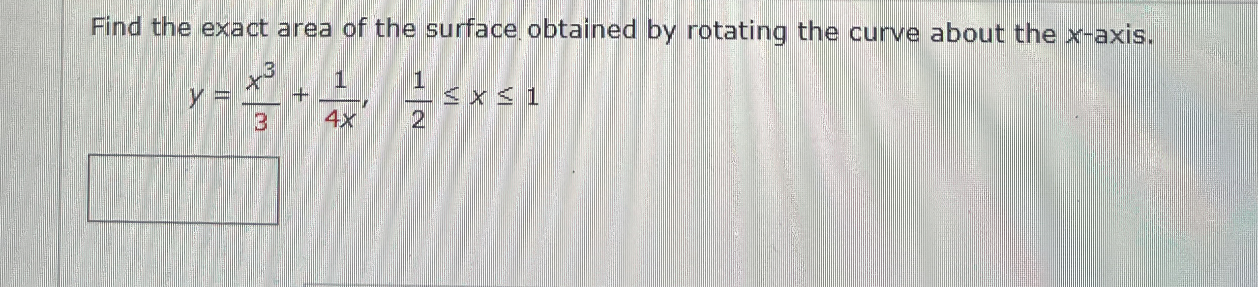 Solved The given curve is rotated about the x-axis. Set up, | Chegg.com