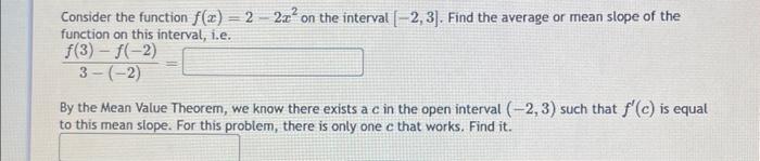 Solved Consider the function f(x)=2−2x2 on the interval | Chegg.com