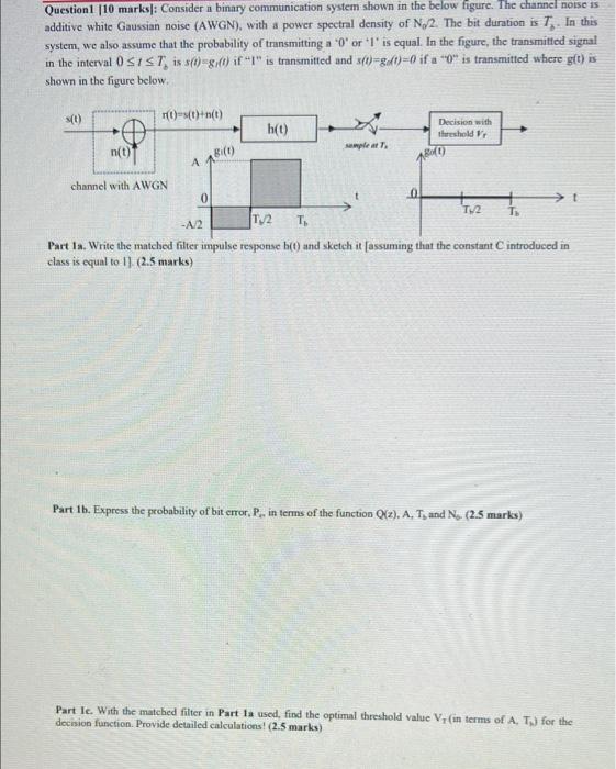 Solved Question 1 |10 marks]: Consider a binary | Chegg.com
