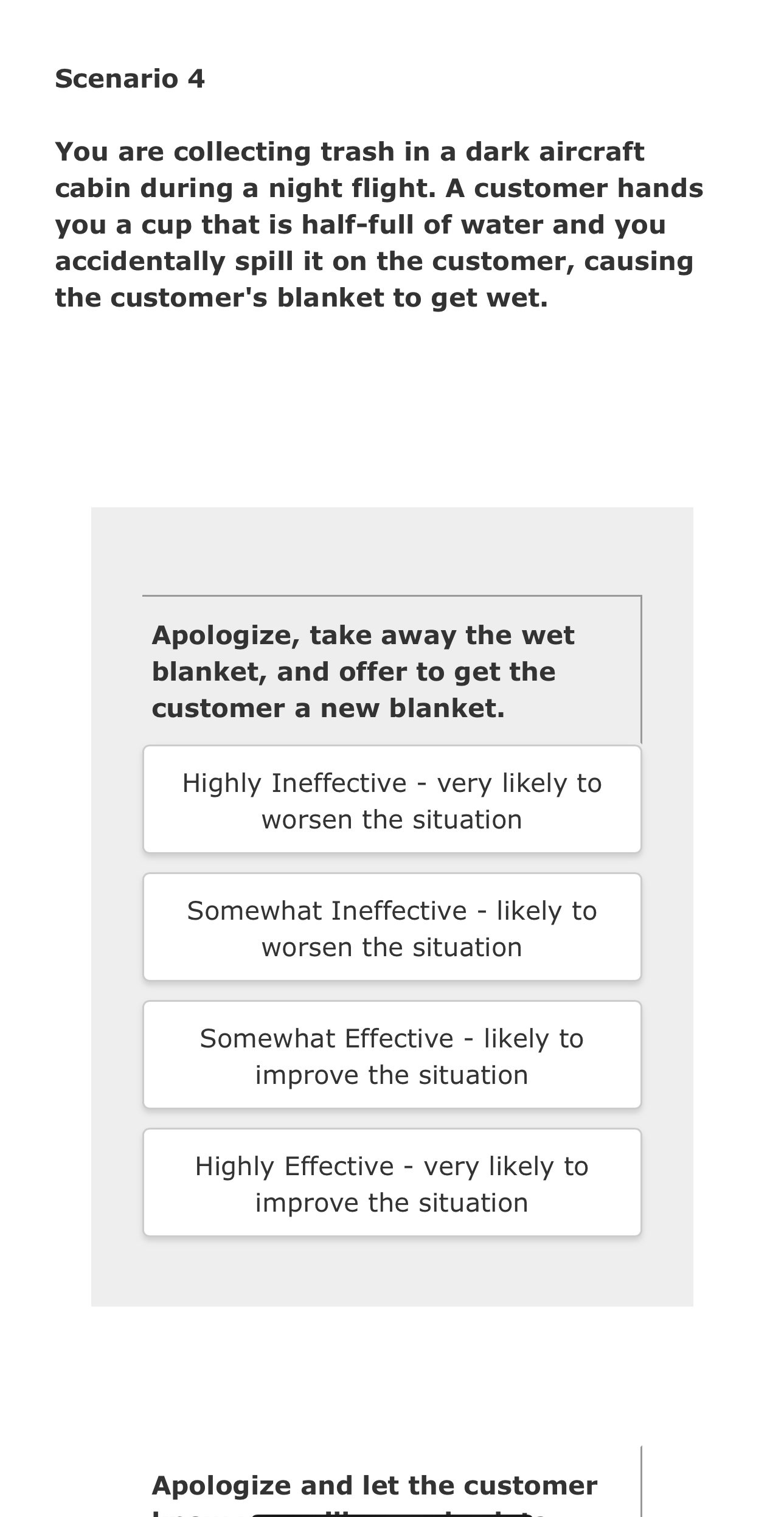Solved Scenario 4You are collecting trash in a dark aircraft | Chegg.com