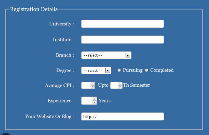 Solved Create the following form.Registration | Chegg.com