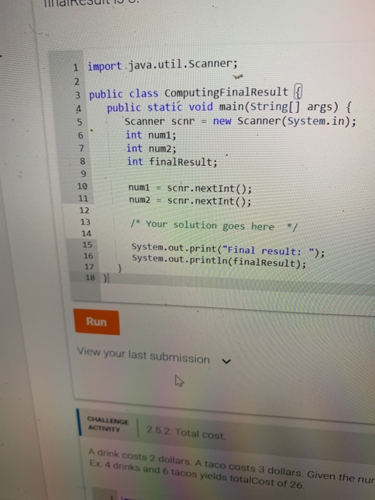 TidirCSUICIJU. 1 import java.util.Scanner; 3 public | Chegg.com