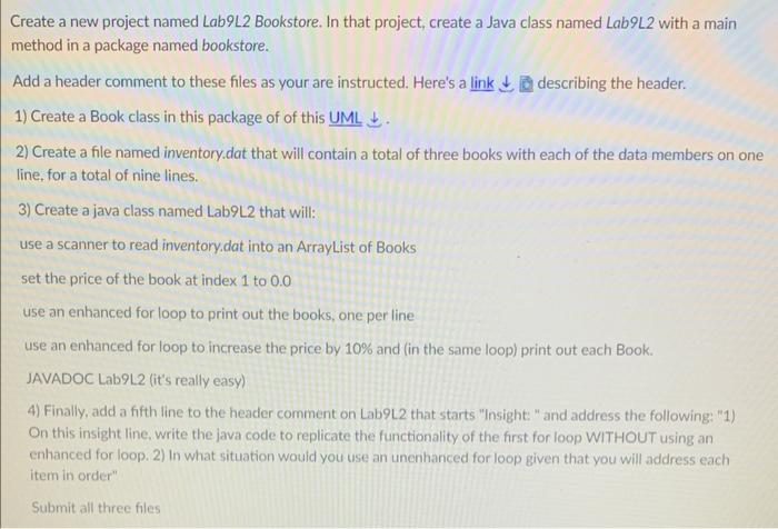 Solved Create a new project named Lab9L2 Bookstore. In that | Chegg.com