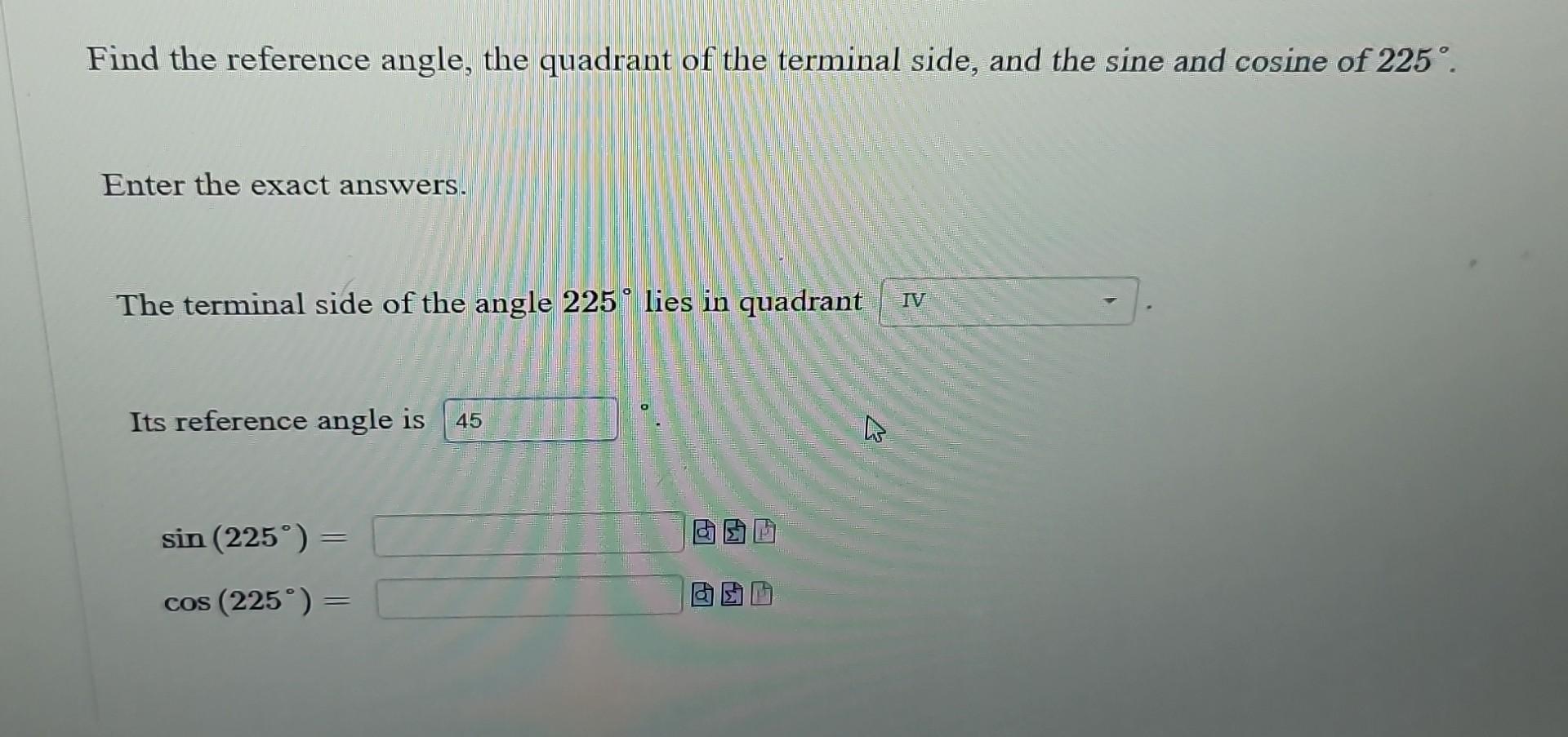 Solved Find the reference angle, the quadrant of the | Chegg.com