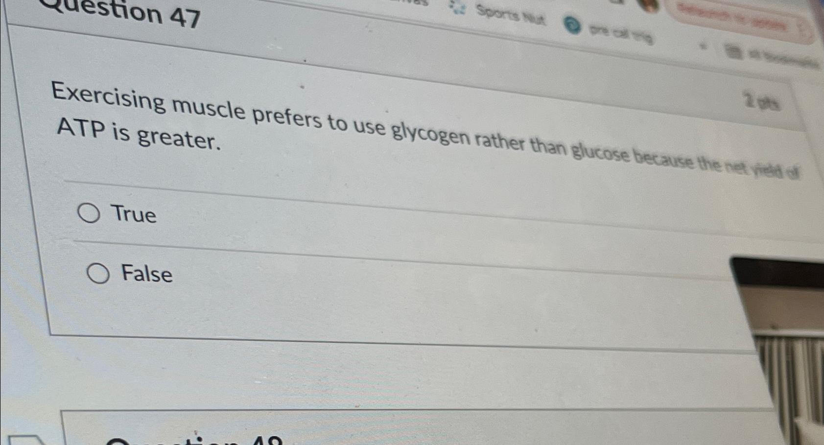 Solved Exercising muscle prefers to use glycogen rather than | Chegg.com Solved Exercising muscle prefers to use glycogen rather than | Chegg.com