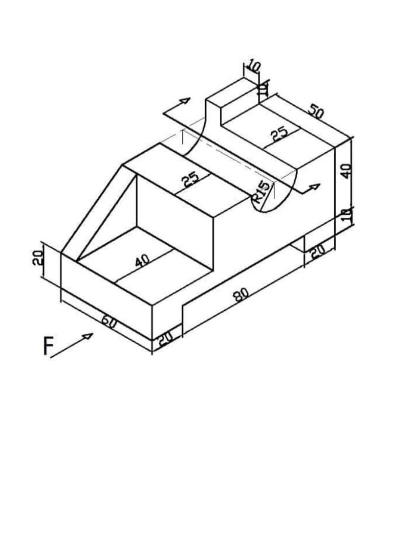 Solved • Draw the top, front and R.side views of the | Chegg.com