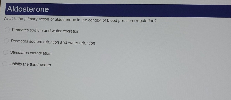 Solved AldosteroneWhat is the primary action of aldosterone | Chegg.com
