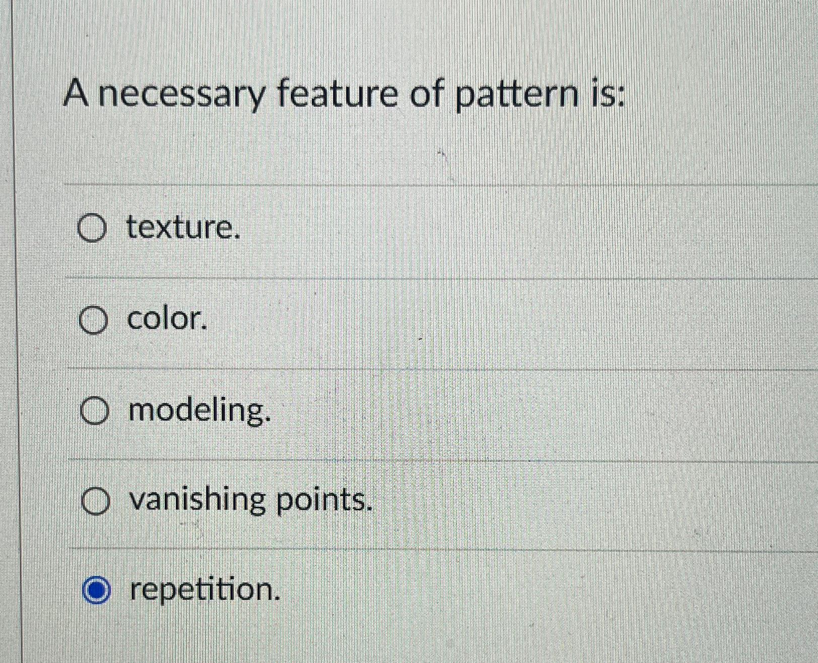 Solved A necessary feature of pattern | Chegg.com