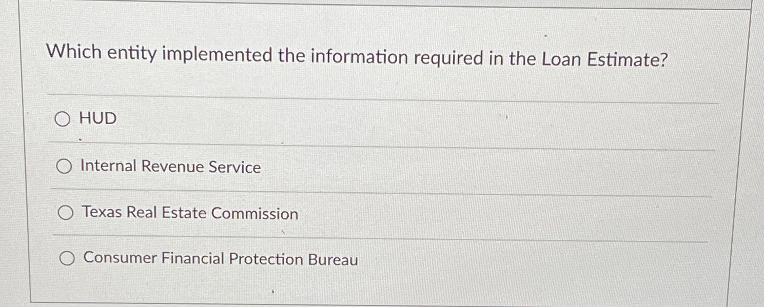 Solved Which entity implemented the information required in | Chegg.com