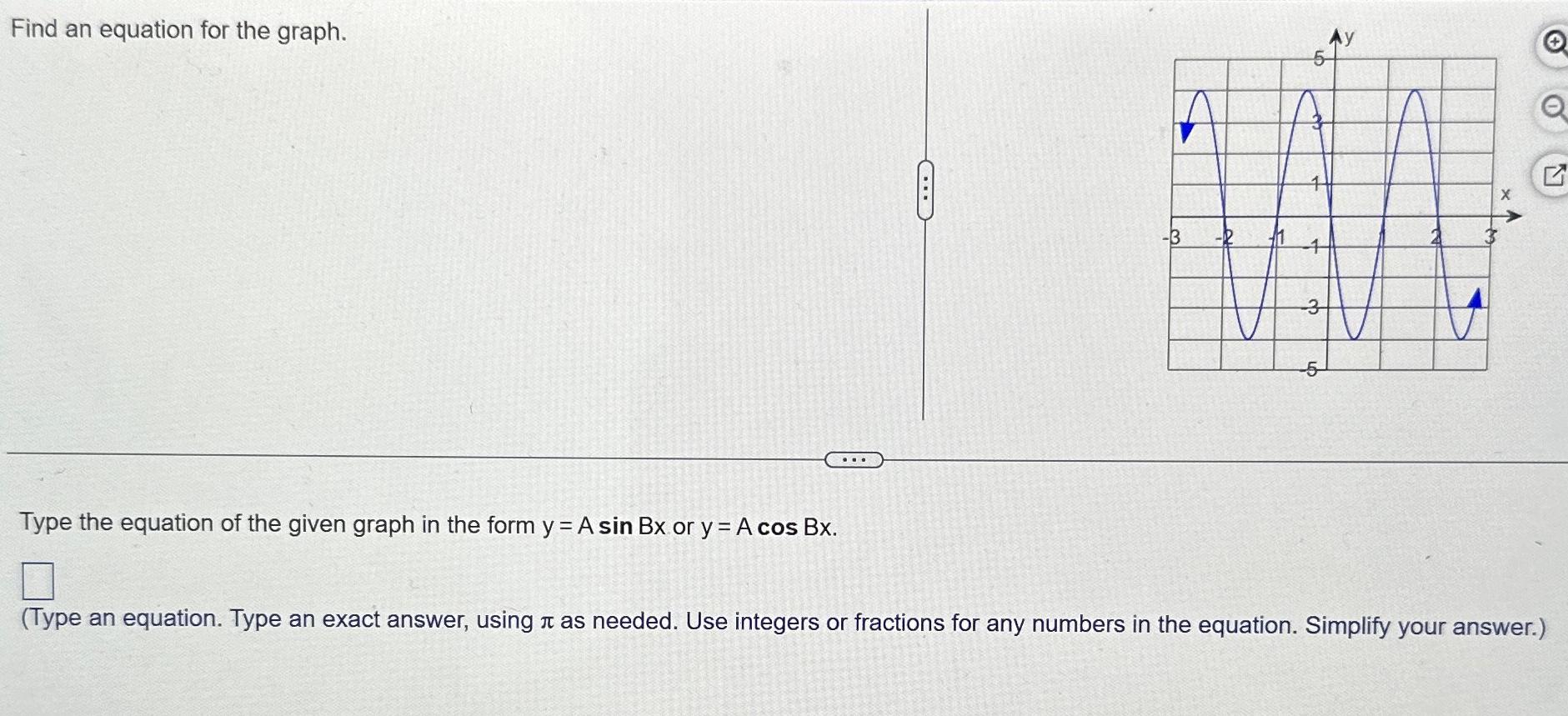 Solved Find an equation for the graph.Type the equation of | Chegg.com