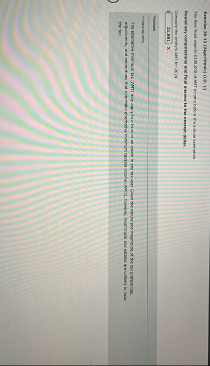 Solved Exercise 30-13 (Algorithmic) (LO. 1)The Wes Trust | Chegg.com