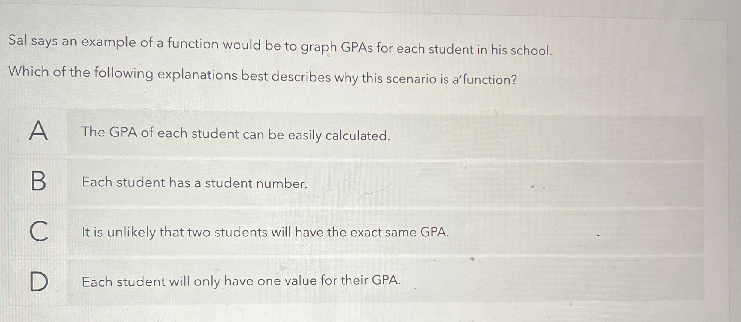 Solved Sal says an example of a function would be to graph | Chegg.com
