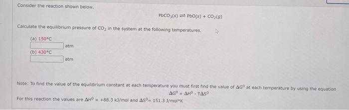 Solved Consider the reaction shown below. | Chegg.com