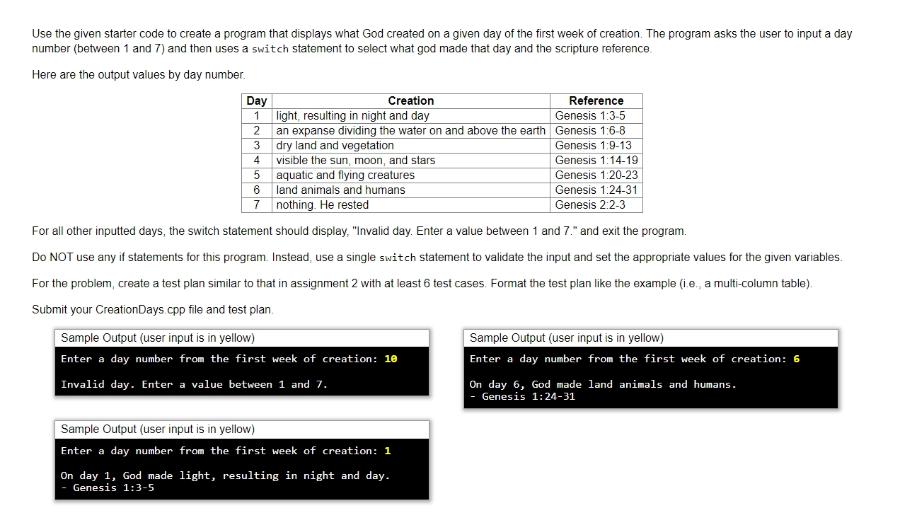 Solved Use the given starter code to create a program that | Chegg.com