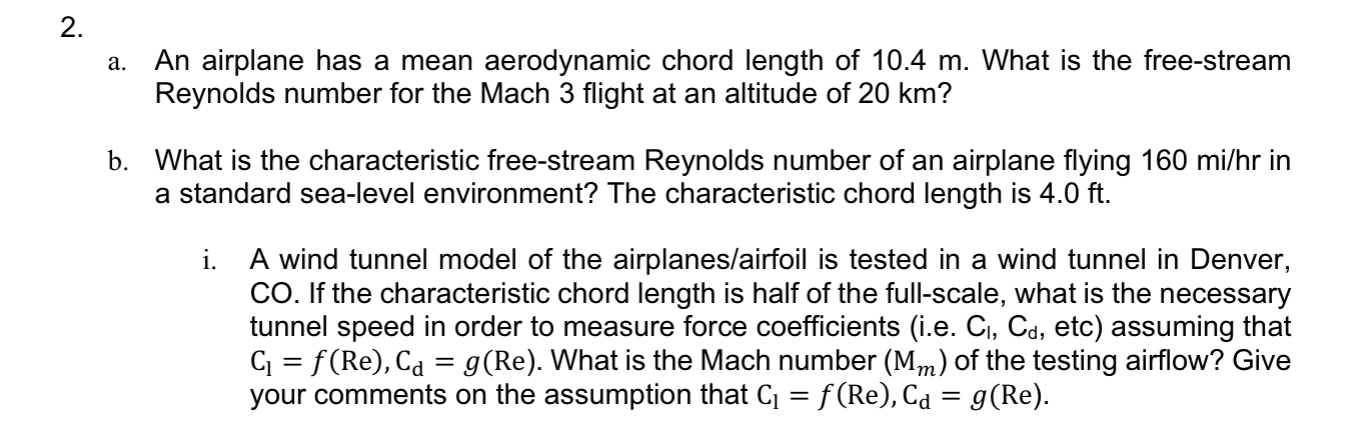 Solved a. ﻿An airplane has a mean aerodynamic chord length | Chegg.com
