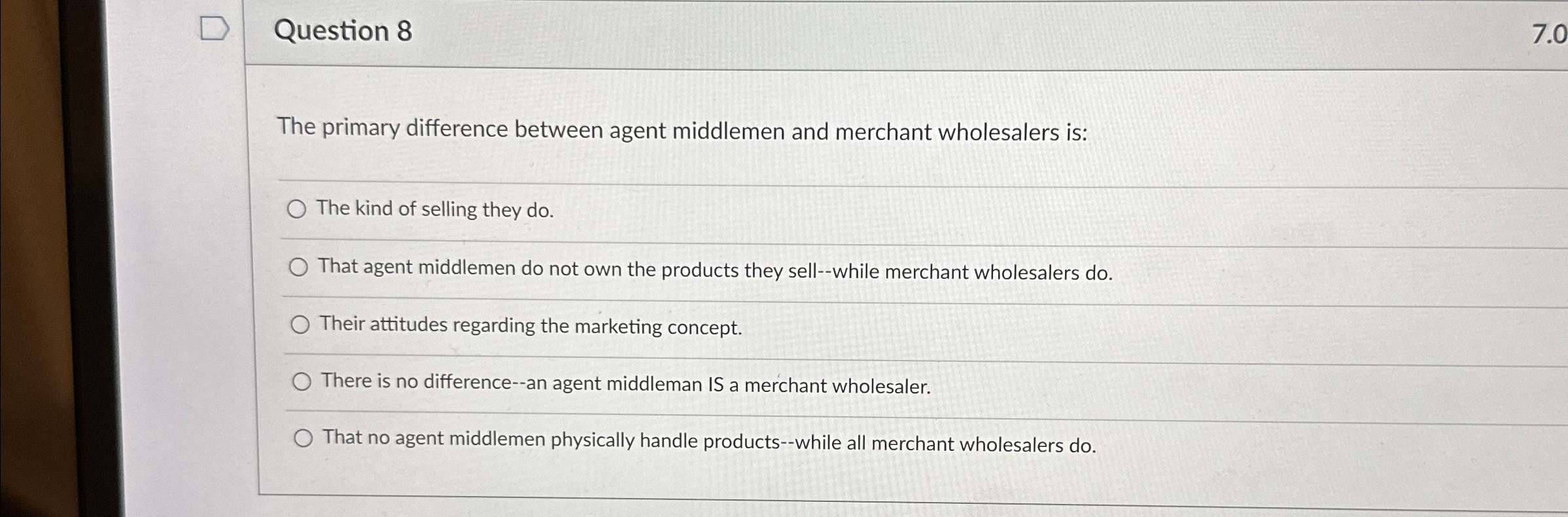 Solved Question 8The primary difference between agent | Chegg.com
